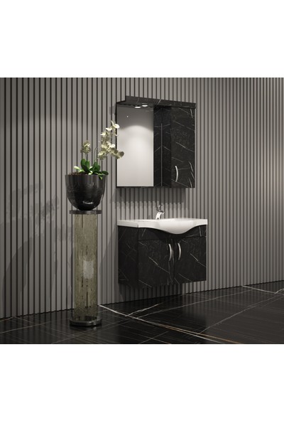 Özceden Yıldız Banyo Dolabı 65 cm Komple Royal Mermer Kulplu Özceden Yıldız Banyo Dolabı 65 cm Komple Royal Mermer Kulplu