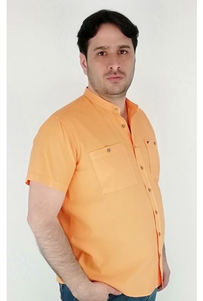 Tousus Kısa Kol Turuncu Erkek Gömlek KK-18020-TSS