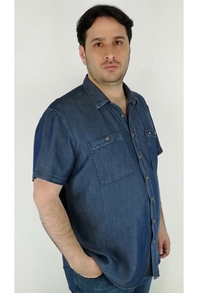 Tousus Kısa Kol Lacivert Kot Erkek Gömlek KK-17005-TSS
