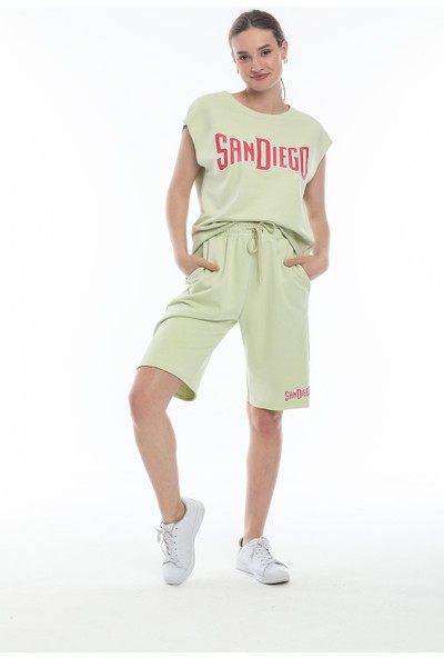 San Diego Baskılı Kolsuz Kolej Sweat