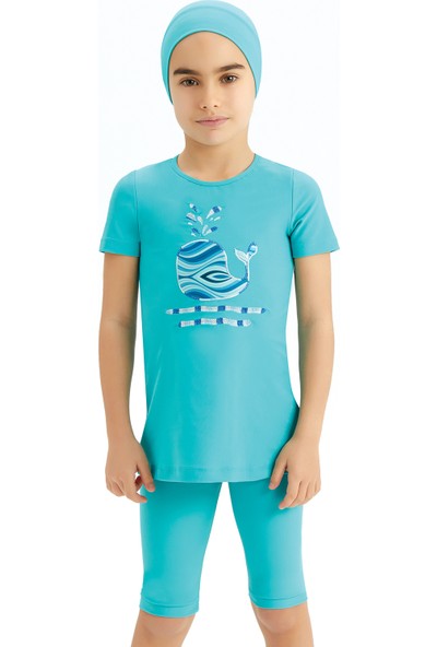 Adasea Kız Çocuk Kısa Kollu Yarı Kapalı Mayo 5150-20 - Mint Adasea Kız Çocuk Kısa Kollu Yarı Kapalı Mayo 5150-20 - Mint