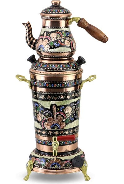 Morya Bakır Semaver Kalın Desenli Termostatlı 2 Lt