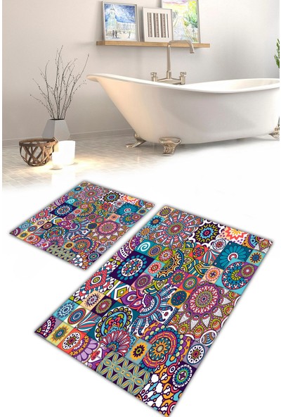 Modanoiva Antibakteriyel Yıkanabilir Kaymaz Dot Taban 2'li Banyo Paspası ( 50CM x 60CM - 60CM x 100CM) MNP1119 Modanoiva Antibakteriyel Yıkanabilir Kaymaz Dot Taban 2'li Banyo Paspası ( 50CM x 60CM - 60CM x 100CM) MNP1119