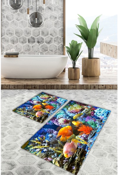 Modanoiva Antibakteriyel Yıkanabilir Kaymaz Dot Taban 2'li Banyo Paspası ( 50CM x 60CM - 60CM x 100CM) MNP1150 Modanoiva Antibakteriyel Yıkanabilir Kaymaz Dot Taban 2'li Banyo Paspası ( 50CM x 60CM - 60CM x 100CM) MNP1150