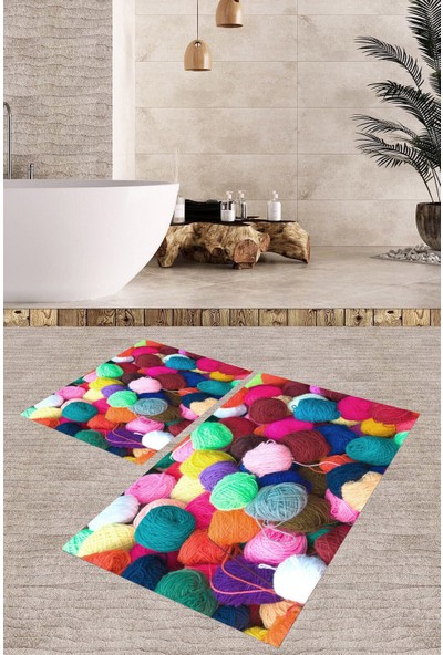 Modanoiva Antibakteriyel Yıkanabilir Kaymaz Dot Taban 2'li Banyo Paspası ( 50CM x 60CM - 60CM x 100CM) MNP1193 Modanoiva Antibakteriyel Yıkanabilir Kaymaz Dot Taban 2'li Banyo Paspası ( 50CM x 60CM - 60CM x 100CM) MNP1193