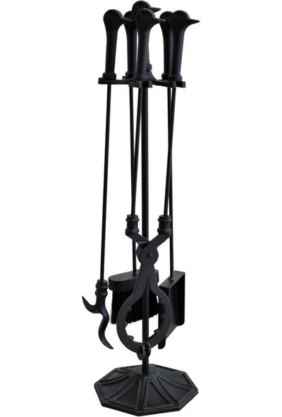 Prado Dekoratif Döküm Şömine Maşa Takımı Ördek Başlı