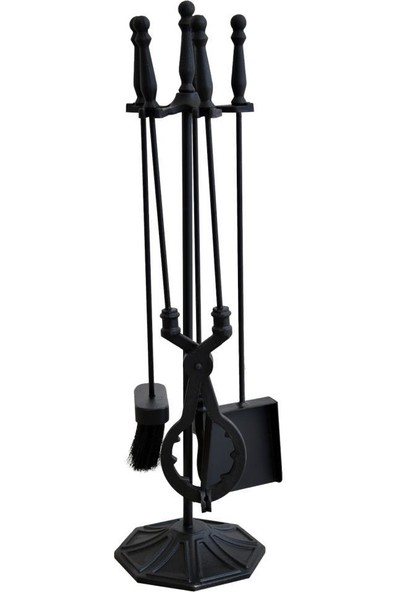 Prado Dekoratif Döküm Şömine Maşa Takımı Topuz Başlı