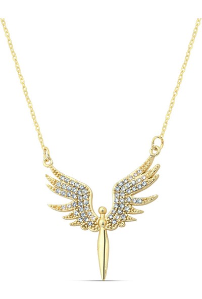 Duke Nickle Kadın Zirkon Taşlı Melek Desenli Kolye DBKL1067