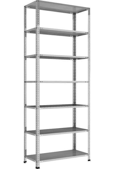 Rafburada En Uygun Raf 7 Katlı Galvaniz Çelik Raf 0.70 MM-43X75-200CM
