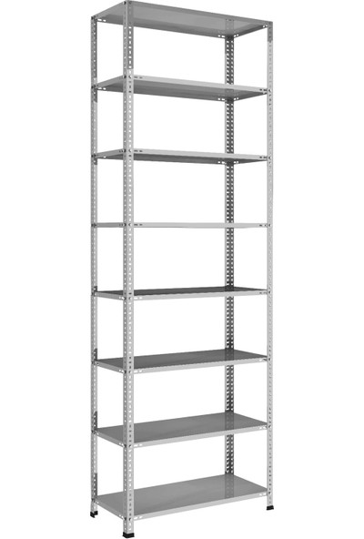 Rafburada En Uygun Raf 8 Katlı Galvaniz Çelik Raf 1.00 MM-43X93-200CM