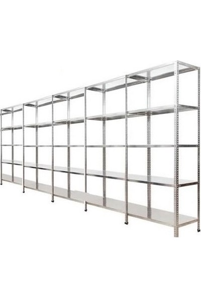 Rafburada 5 Katlı 5'li Bitişik Galvaniz Çelik Raf.depo,dosya Raf 1.00 MM-59X75-200CM Rafburada 5 Katlı 5'li Bitişik Galvaniz Çelik Raf.depo,dosya Raf 1.00 MM-59X75-200CM