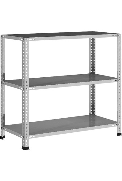 Rafburada En Uygun Raf 3 Katlı Galvaniz Çelik Raf 1.00 MM-43X93-100CM