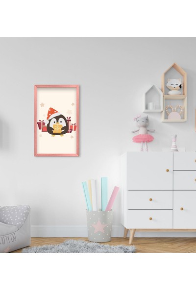 Bk Gift Sevimli Penguen Tasarımlı Dekoratif Pembe Ahşap Çerçeveli Çocuk Odası Tablo-2 Bk Gift Sevimli Penguen Tasarımlı Dekoratif Pembe Ahşap Çerçeveli Çocuk Odası Tablo-2