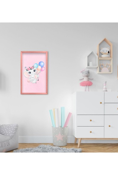 Bk Gift Sevimli Fil Tasarımlı Dekoratif Pembe Ahşap Çerçeveli Çocuk Odası Tablo-5 Bk Gift Sevimli Fil Tasarımlı Dekoratif Pembe Ahşap Çerçeveli Çocuk Odası Tablo-5