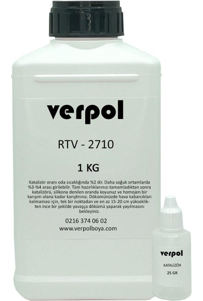Verpol Rtv-2 Kalıp Silikonu 1.sınıf-Dolgusuz Pembe-1 kg Verpol Rtv-2 Kalıp Silikonu 1.sınıf-Dolgusuz Pembe-1 kg
