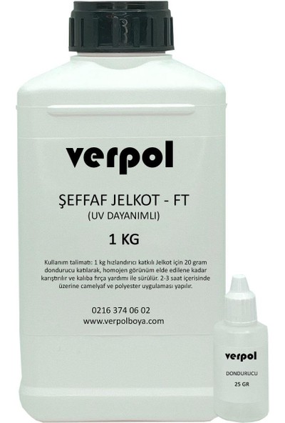 Verpol Fırça Tipi Şeffaf Polyester Jelkot - 1 kg