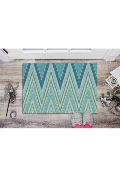 Ibsalpin Bayrak Yeşil Renkli Dijital Baskılı Kaymaz Taban Paspas