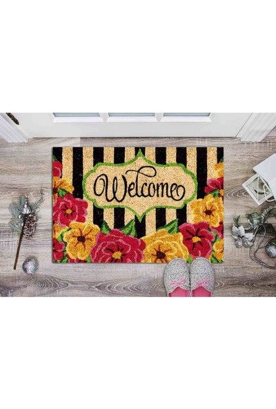 Ibsalpin Bayrak Desenli Dijital Baskılı Kaymaz Taban Paspas