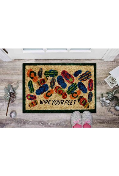 Ibsalpin Bayrak Desenli Dijital Baskılı Kaymaz Taban Paspas