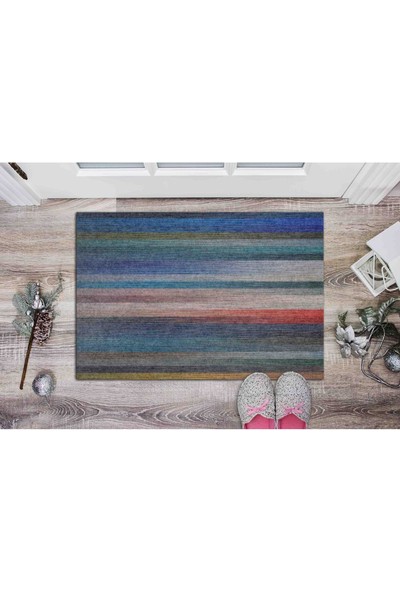 Ibsalpin Bayrak Renkli Dijital Baskılı Kaymaz Taban Paspas