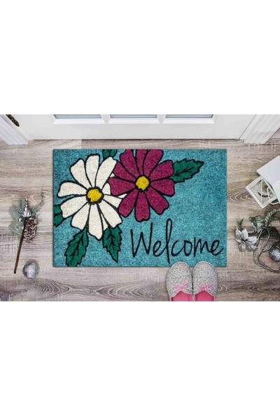 Ibsalpin Bayrak Desenli Dijital Baskılı Kaymaz Taban Paspas