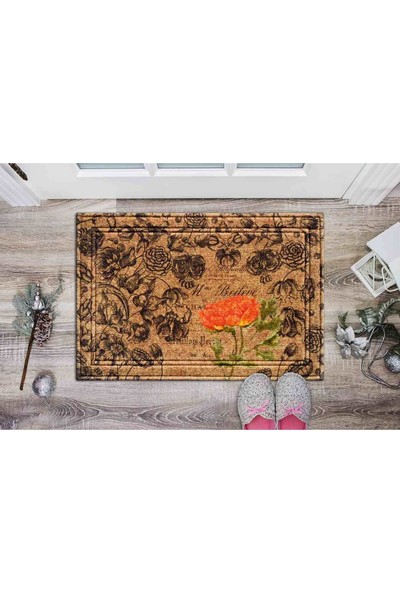 Ibsalpin Bayrak Desenli Dijital Baskılı Kaymaz Taban Paspas