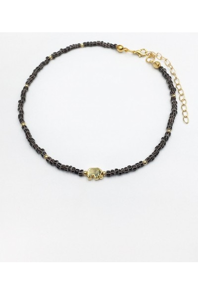 Artikel Siyah Sedefli Boncuk, Fil Detaylı Halhal Artikel Siyah Sedefli Boncuk, Fil Detaylı Halhal