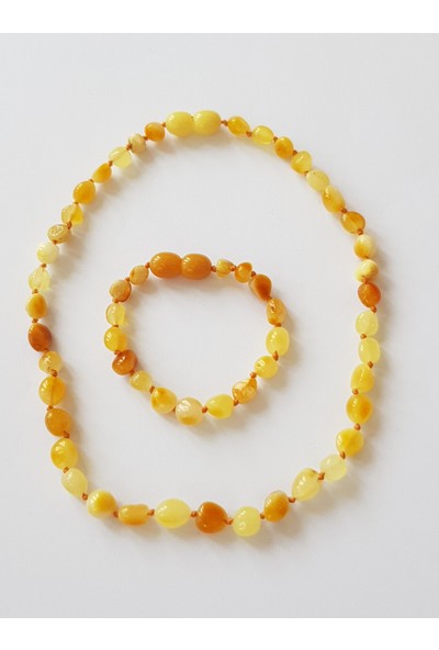 Kehribar Sarayı Baltık Damla Kehribar Bebek Kolye Bileklik Set Parlak Süt Rengi Kehribar Sarayı Baltık Damla Kehribar Bebek Kolye Bileklik Set Parlak Süt Rengi