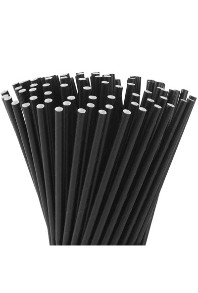 Ece Siyah Kağıt Pipet 250 Adet