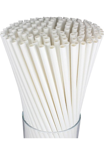 Ece Beyaz Bio Kağıt Pipet 150 Adet