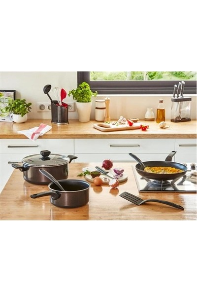 Tefal Titanium 1X Extra Cook&Clean Difüzyon Taban 24 cm Derin Tencere - 2100118952 Tefal Titanium 1X Extra Cook&Clean Difüzyon Taban 24 cm Derin Tencere - 2100118952