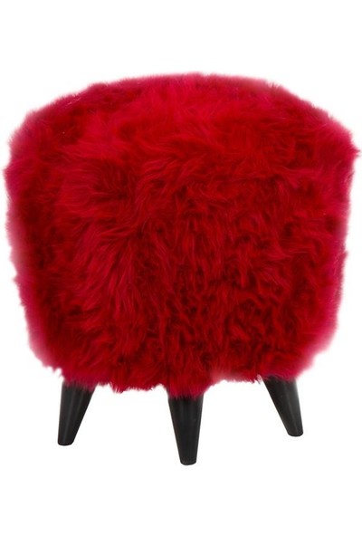 Vitale Peluş Puf Kırmızı
