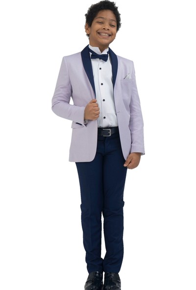 Tiga Kids Tiga KidsŞal Yaka Lila Renk Erkek Çocuk Takım Elbise Tiga Kids Tiga KidsŞal Yaka Lila Renk Erkek Çocuk Takım Elbise