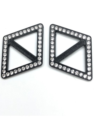 Hayalperest Boncuk Siyah Üçgen Plastik Taşlı Kemer Tokası
