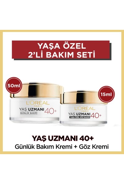 Loreal Paris Yaş Uzmanı 40+ Kırışıklık Karşıtı Sıkılaştırıcı Günlük Bakım Kremi & Göz Kremi 2'li Cilt Bakım Seti Loreal Paris Yaş Uzmanı 40+ Kırışıklık Karşıtı Sıkılaştırıcı Günlük Bakım Kremi & Göz Kremi 2'li Cilt Bakım Seti