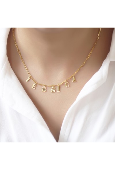 Glorria Kişiye Özel Isimli Ataç Gümüş Kolye