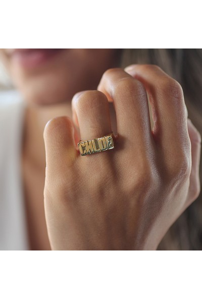 Glorria Kişiye Özel Isimli Gümüş Yüzük
