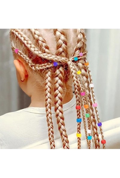 Artikel Renkli Örgü Saç Boncuğu, Saç Tokası