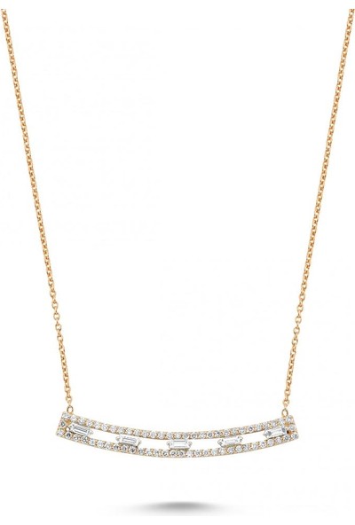 Koçak 0.50 Karat Baget Taşlı Pırlanta Kolye