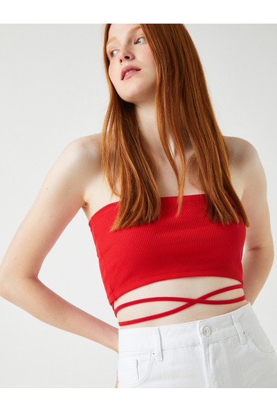 Koton Fitilli Atlet Bel Detayli Askısız Pamuklu