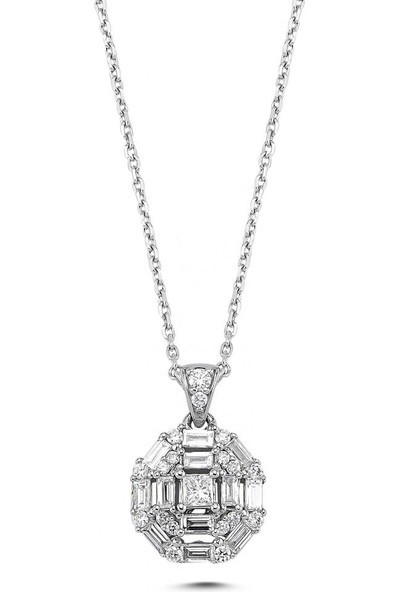 Koçak 0.56 Karat Baget Taşlı Pırlanta Kolye