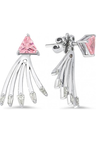 Koçak 1.82 Karat Pembe Kuvars Pırlanta Küpe