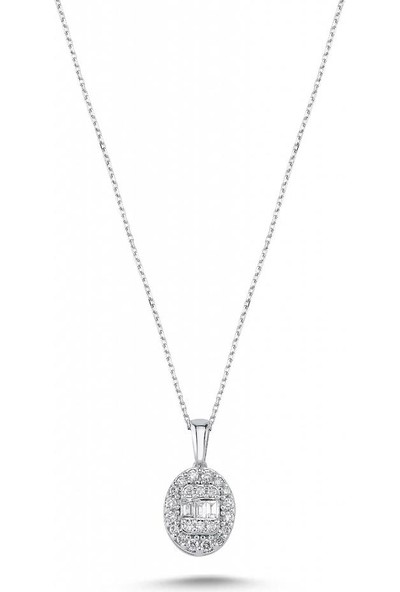 Koçak 0.28 Karat Baget Taşlı Pırlanta Kolye