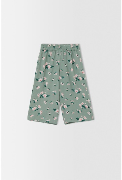 Defacto Kız Çocuk Culotte Çiçek Desenli Kapri Boy Pantolon T3886A621HS