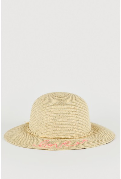 Defacto Kız Çocuk Love Baskılı Hasır Şapka N4138A621SM