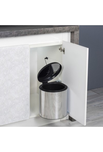 Cekinox Dolap Içi Çöp Kovası (Dolaba Montajlı Kapakla Birlikte Açılır Çöp Kovası) Standart 11 Litre