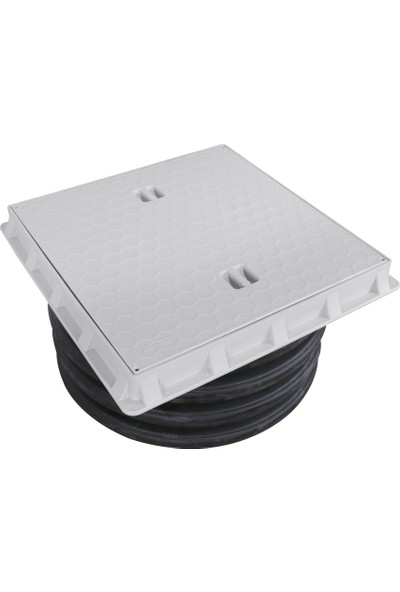 Luxwares Ø 600 mm Düz Plastik Rögar Menhol Kapak ve Çerçeve Koruge Boru Uyumlu Luxwares Ø 600 mm Düz Plastik Rögar Menhol Kapak ve Çerçeve Koruge Boru Uyumlu