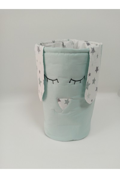 Ege Home Mint Yeşili Gri Yıldız Oyuncak Kirli Sepeti Ege Home Mint Yeşili Gri Yıldız Oyuncak Kirli Sepeti