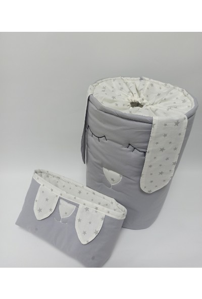 Ege Home Oyuncak Kirli Sepeti- Düzenleyici Sepet Ikili Set Gri Beyaz Yıldız Desen Ege Home Oyuncak Kirli Sepeti- Düzenleyici Sepet Ikili Set Gri Beyaz Yıldız Desen