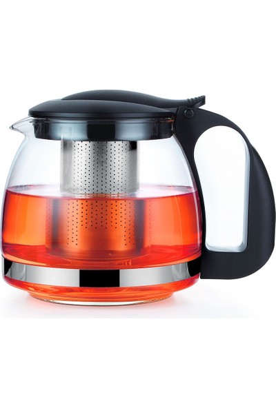 Paçi 1250ML Siyah Süzgeçli Cam Demlik